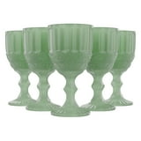 Elle Decor Vintage Wine Glasses, Set of 6 - 8.4oz Colored Glass Goblets ...