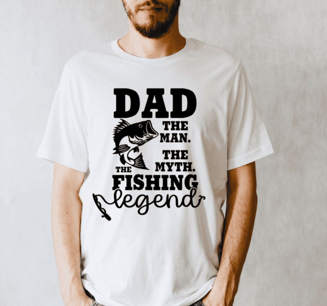 Elle & Emmy Dad The Man The Myth Fishing Legend Tee Upper Body, Fishing ...