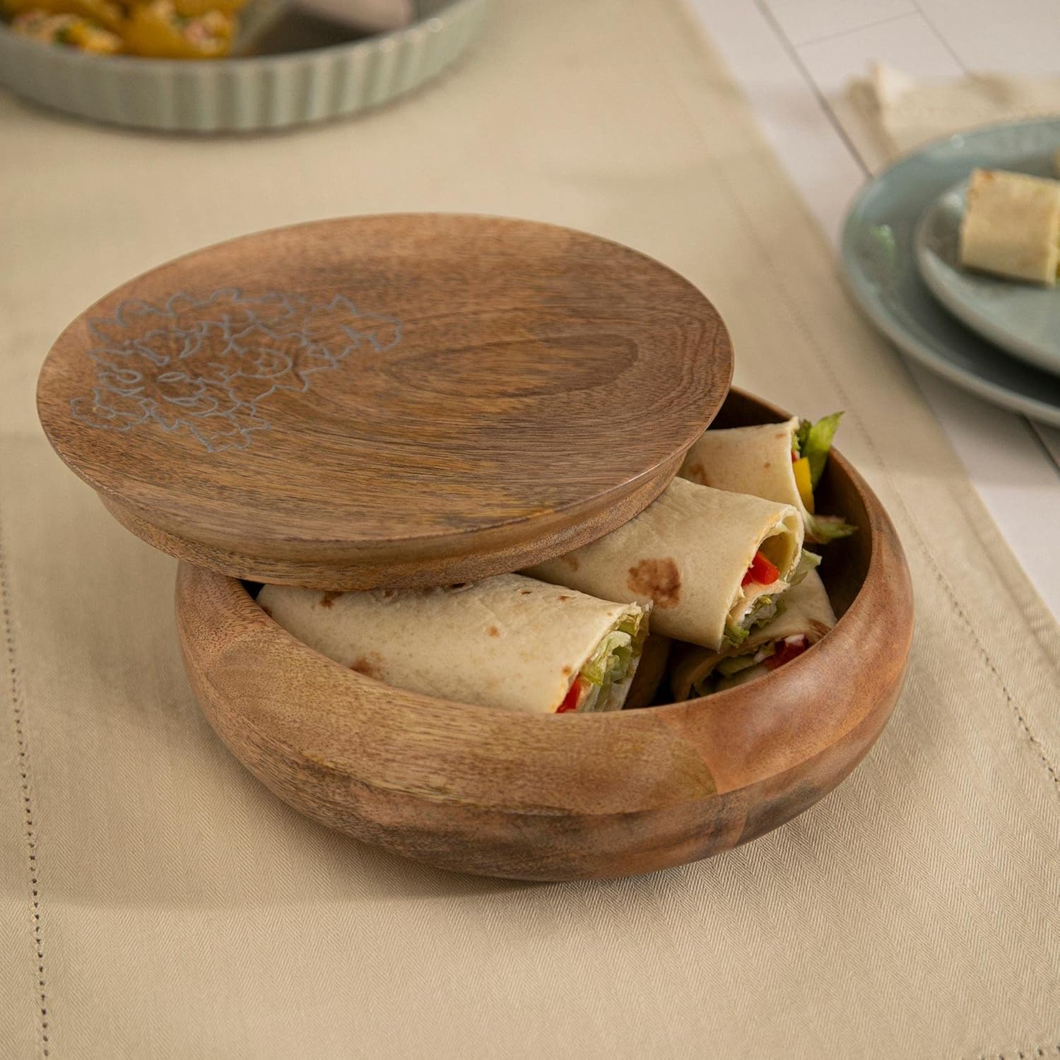 Ellementry Upper Crust Wooden Roti Bowl - Walmart.com