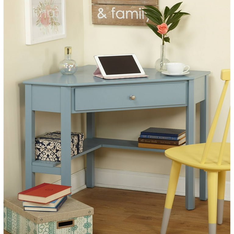 Ellen Corner Writing Desk Antique Blue Walmart