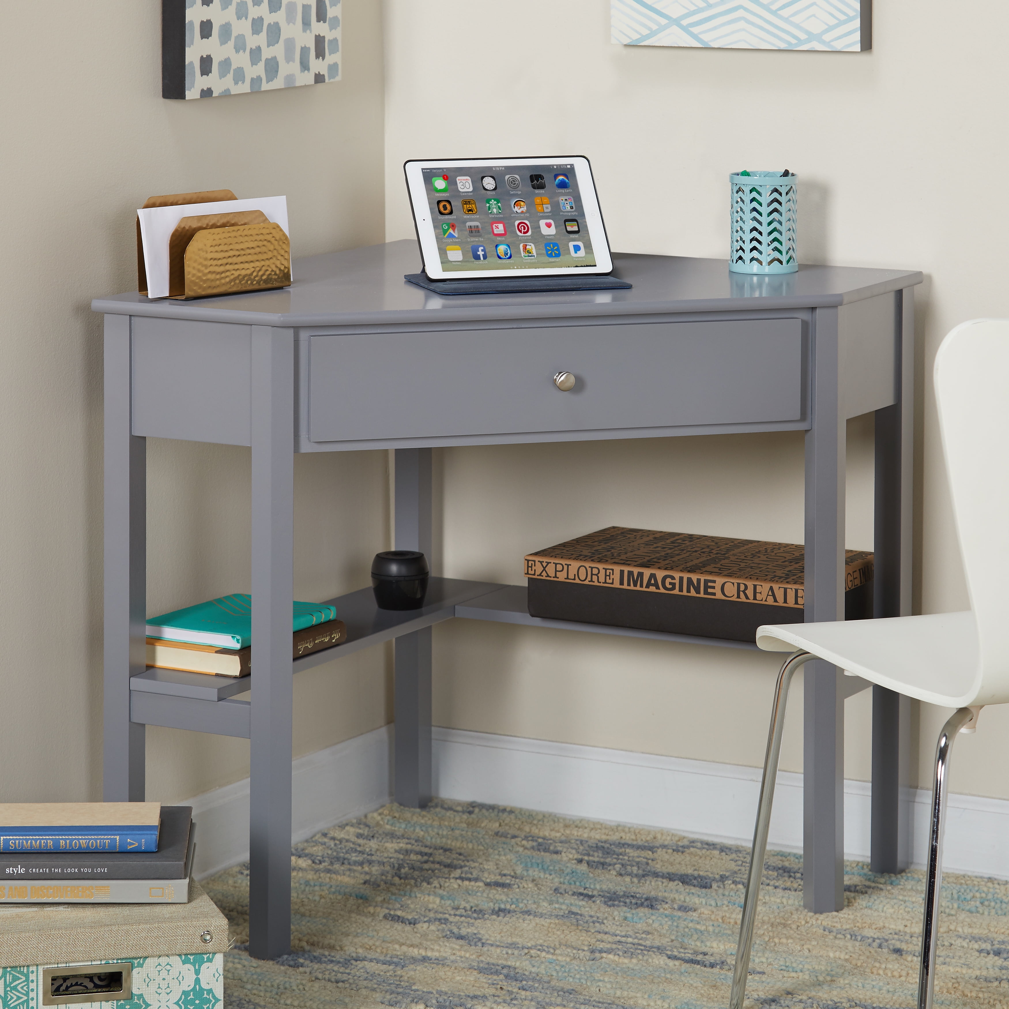 Ellen Corner Writing Desk, Watermelon - Walmart.com