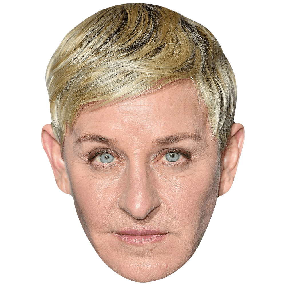 Ellen DeGeneres (Serious) Celebrity Mask, Flat Card Face, Fancy Dress ...