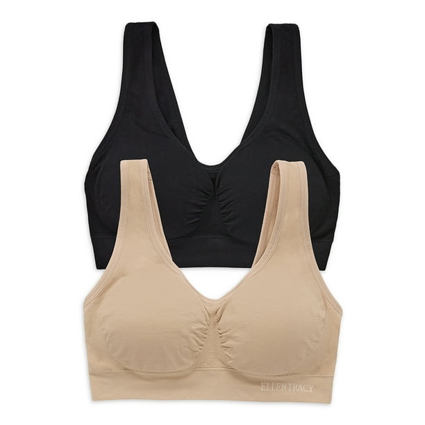 Ellen Tracy Women's Seamless Built Up Bra With Logo 2-Pack - Walmart.com