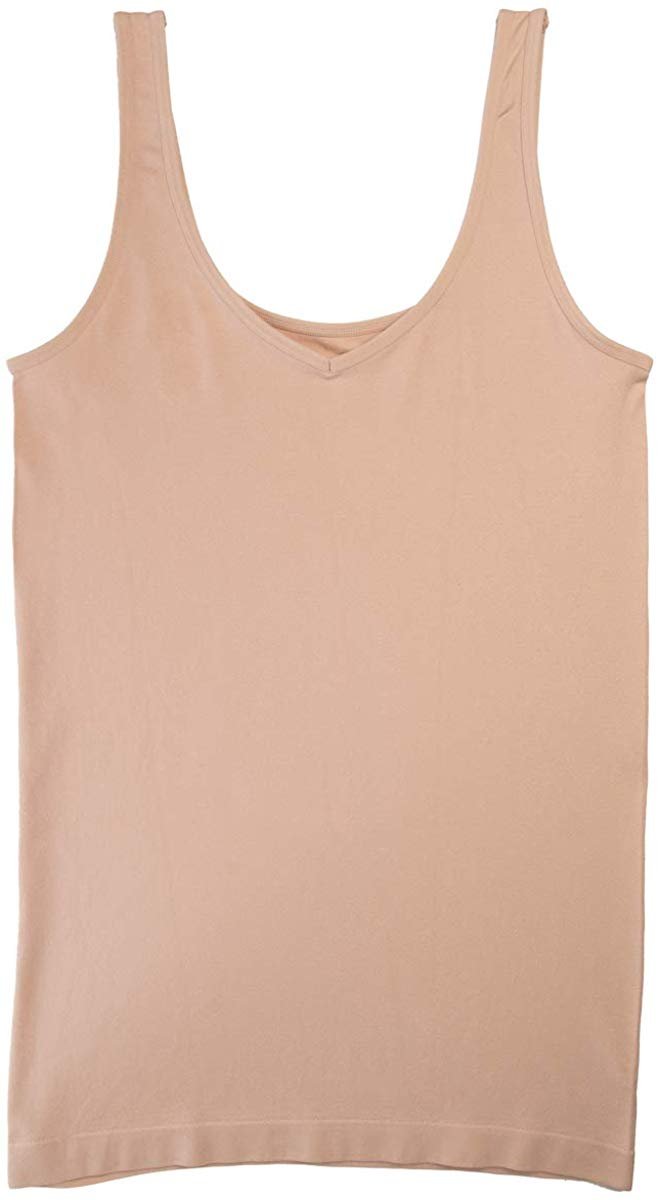 Ellen Tracy Women's Seamless Smooth Wide Strap Reversible Scoop/V-Neck ...