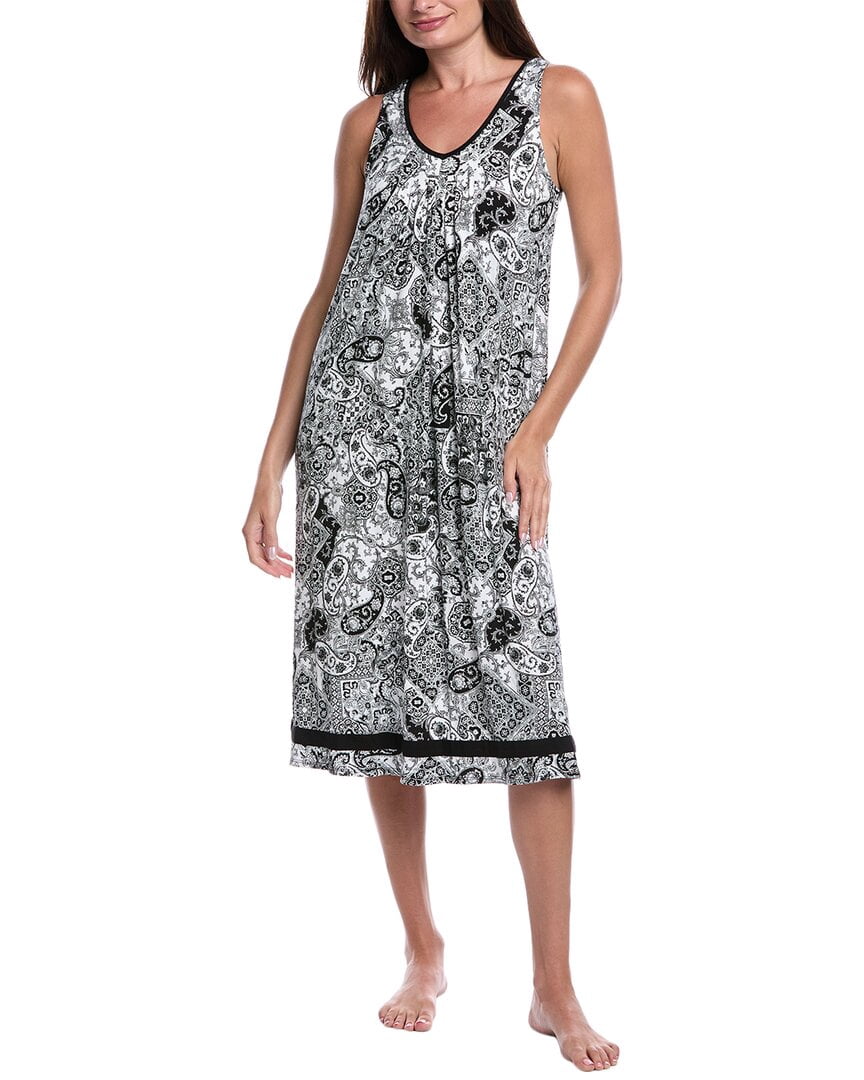 Ellen Tracy Womens Midi Nightgown L Black