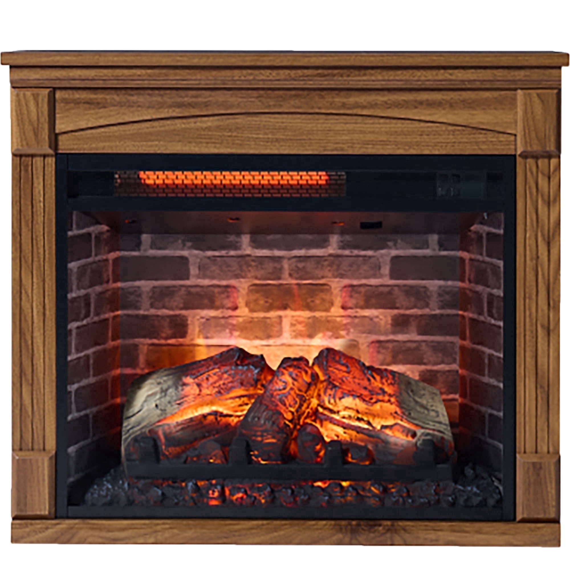 Elleree 1500W 28" Electric Fireplace with Mantel Caster & Remote, 5000 ...