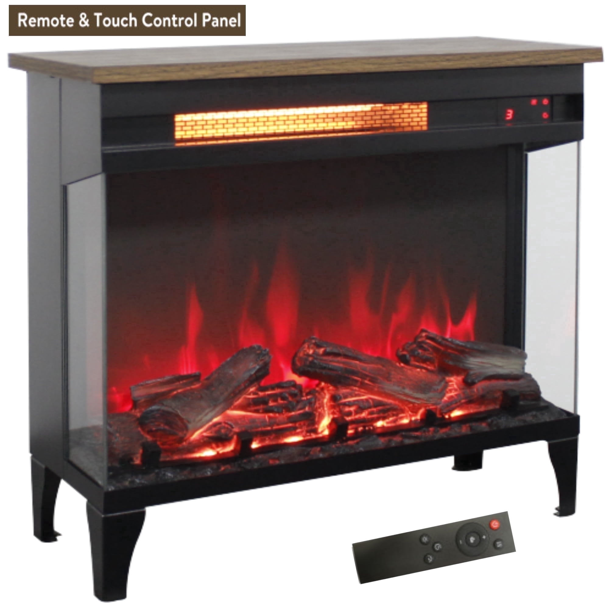 Elleree 24Inch 1500W Freestanding Electric Fireplace Heaters for Indoor ...
