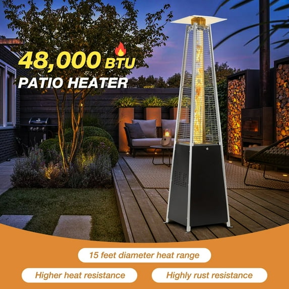 Elleree 48000 BTU Pyramid Patio Heaters for Outdoor Porch Yard Use ...