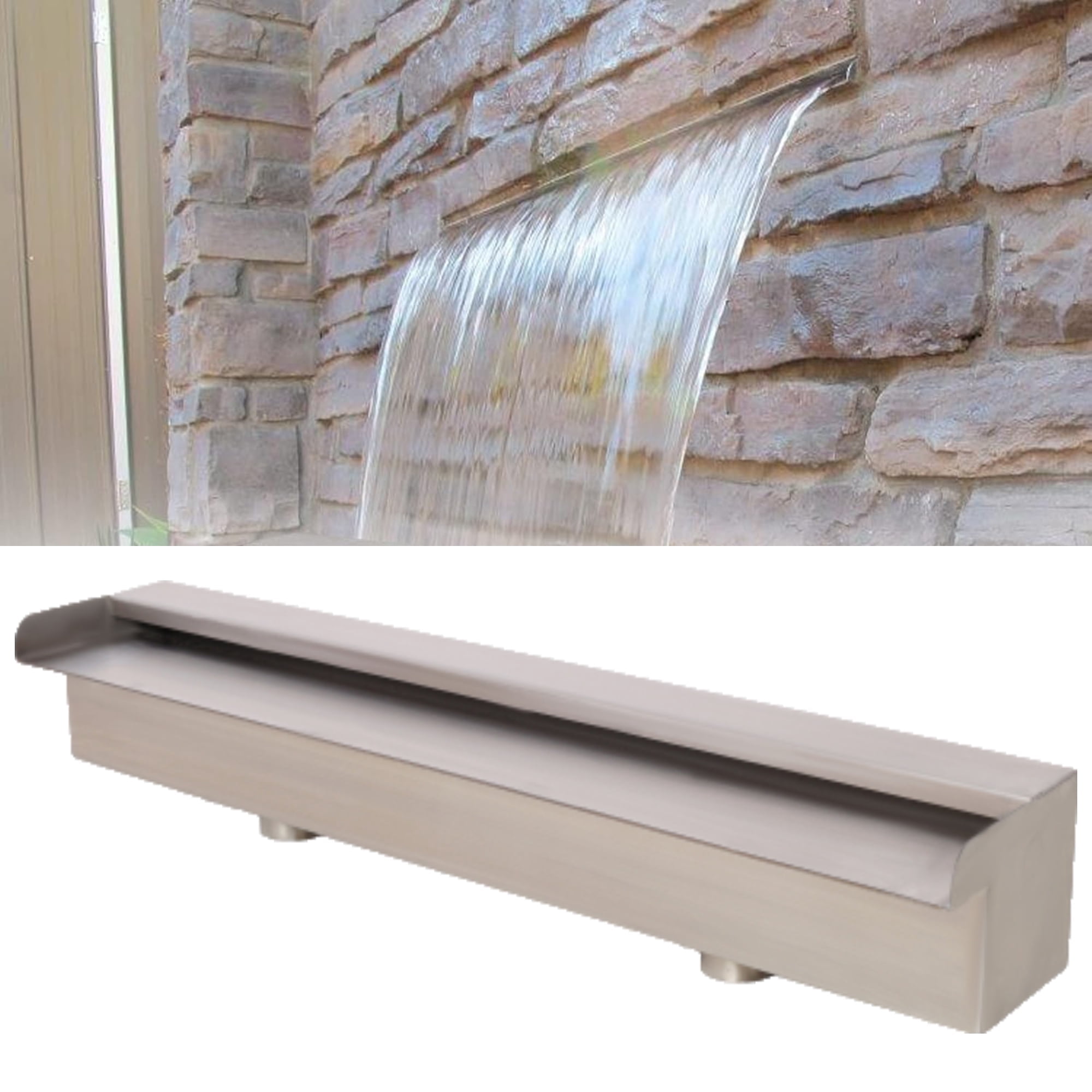 Elleree Stainless Steel Water Fountain with 2 Connectors For Outdoor ...