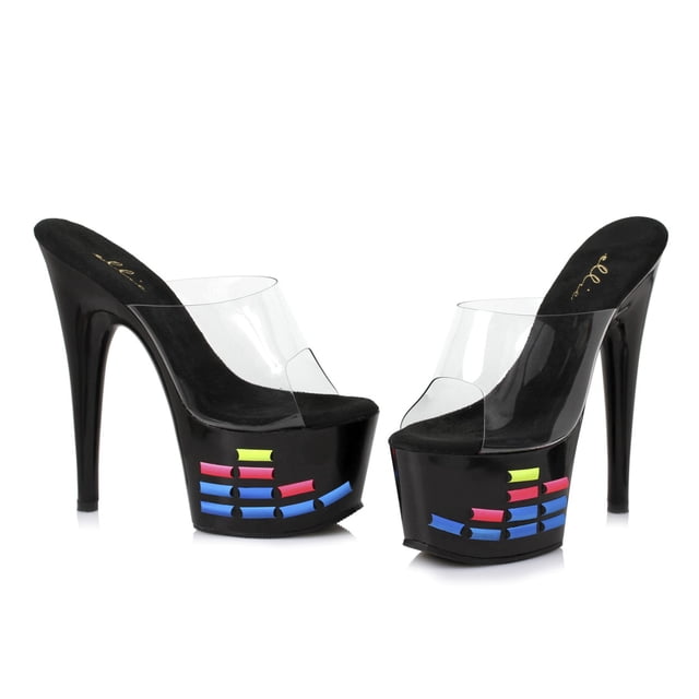 Ellie 709-Equalizer Women's 7 Inch Stiletto Mule With Neon Equalizer ...
