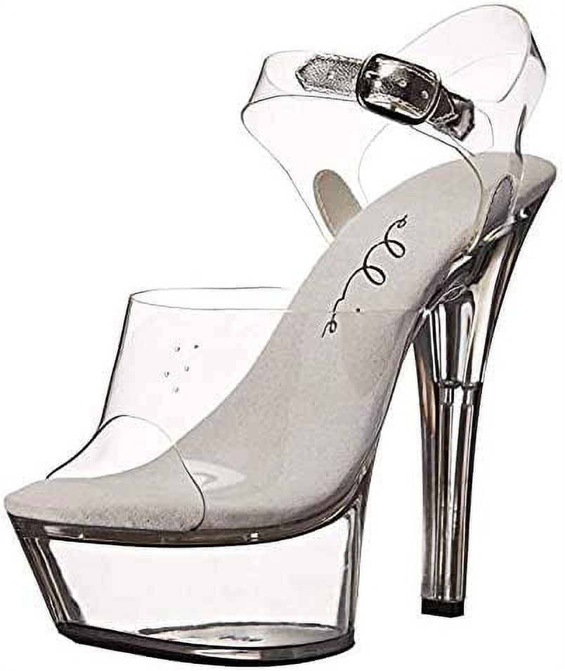 Ellie Brook Womens Clear Open Toe Platform Shoe - Size 6 - Walmart.com