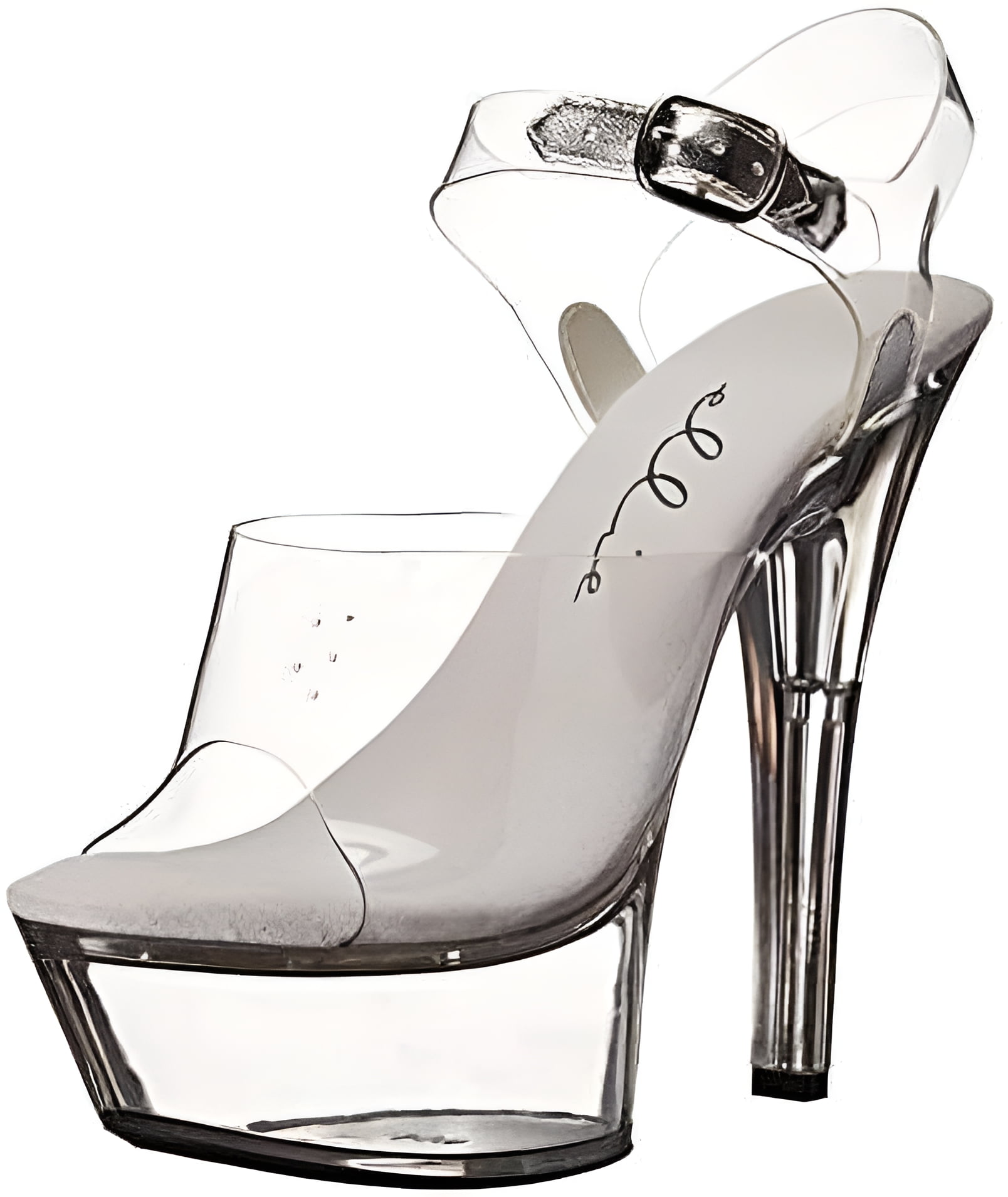 Ellie Brook Womens Clear Open Toe Platform Shoe - Size 6 - Walmart.com