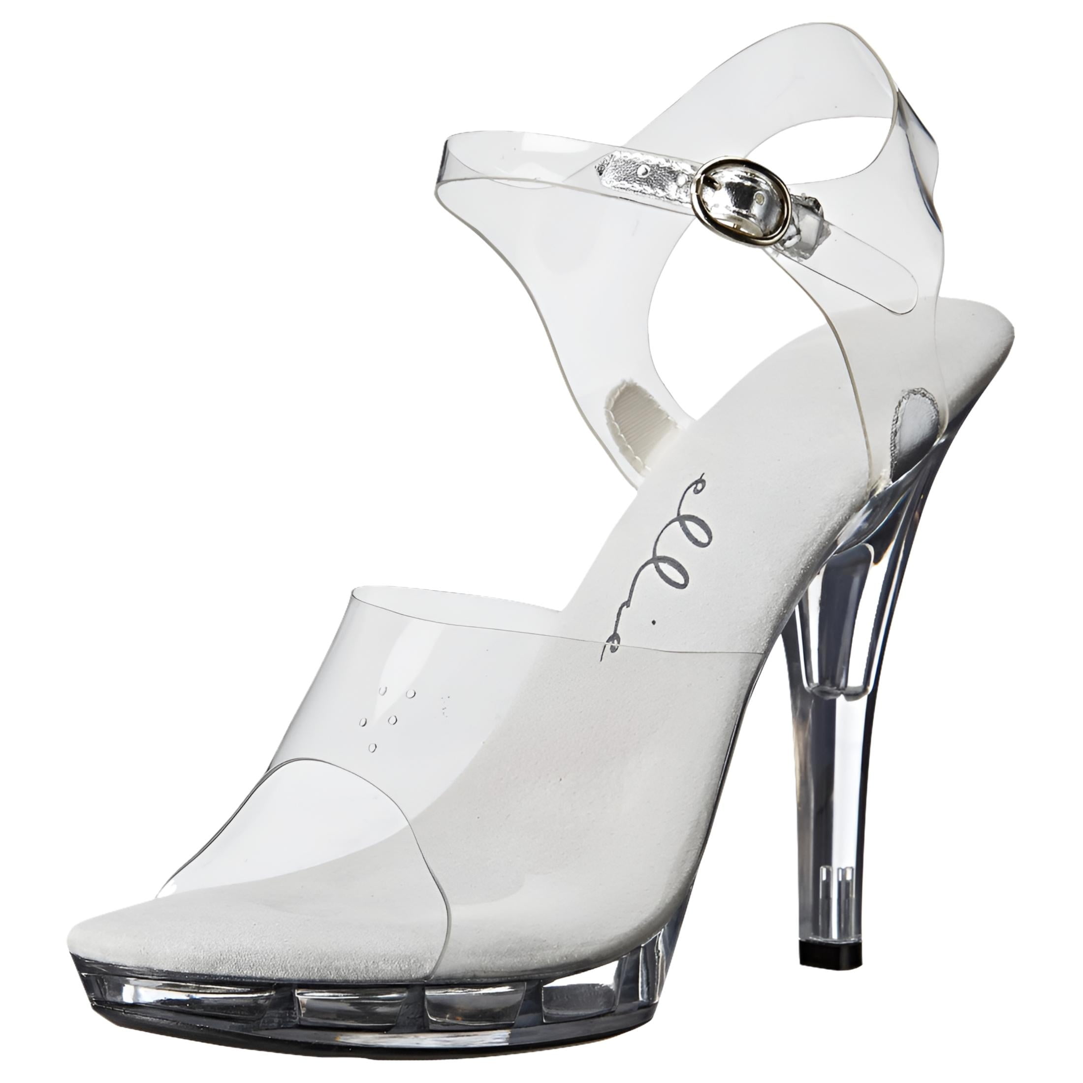 Ellie Brook Womens Clear Open Toe Platform Shoe - Size 9 - Walmart.com