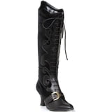 Ellie Shoes E-253-Fain 2 Heel Womans Boot with Lace 8 / Black - Walmart.com