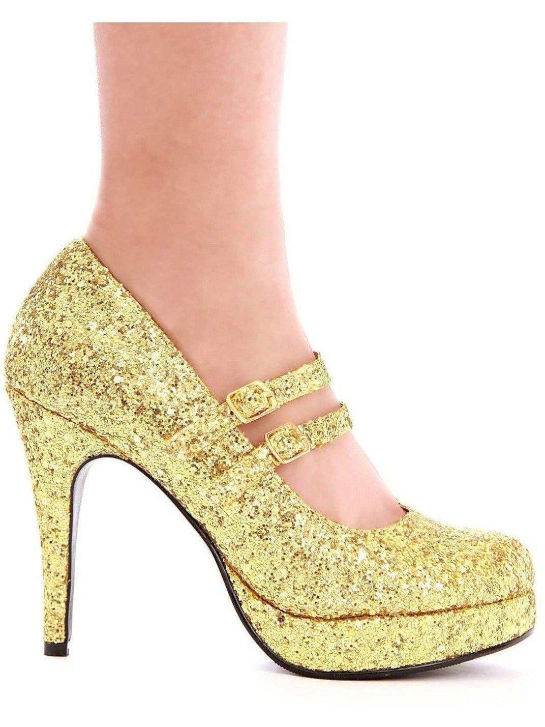 Ellie Shoes E-421-Jane-G 4" Double Strap Glitter Womens Mary Jane ...
