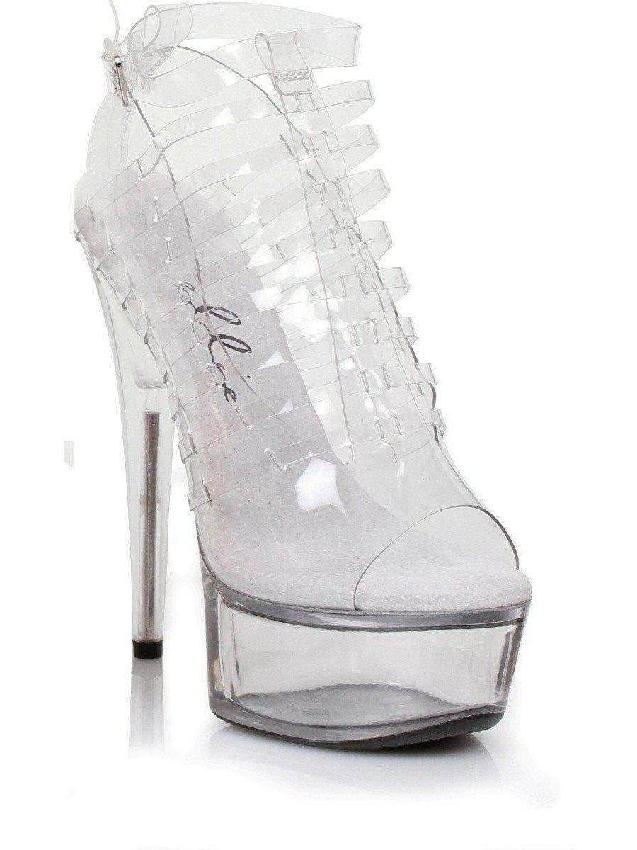 Ellie Shoes E-609-Amber 6" Heel Womens Peep Toe Stilleto With Clear ...