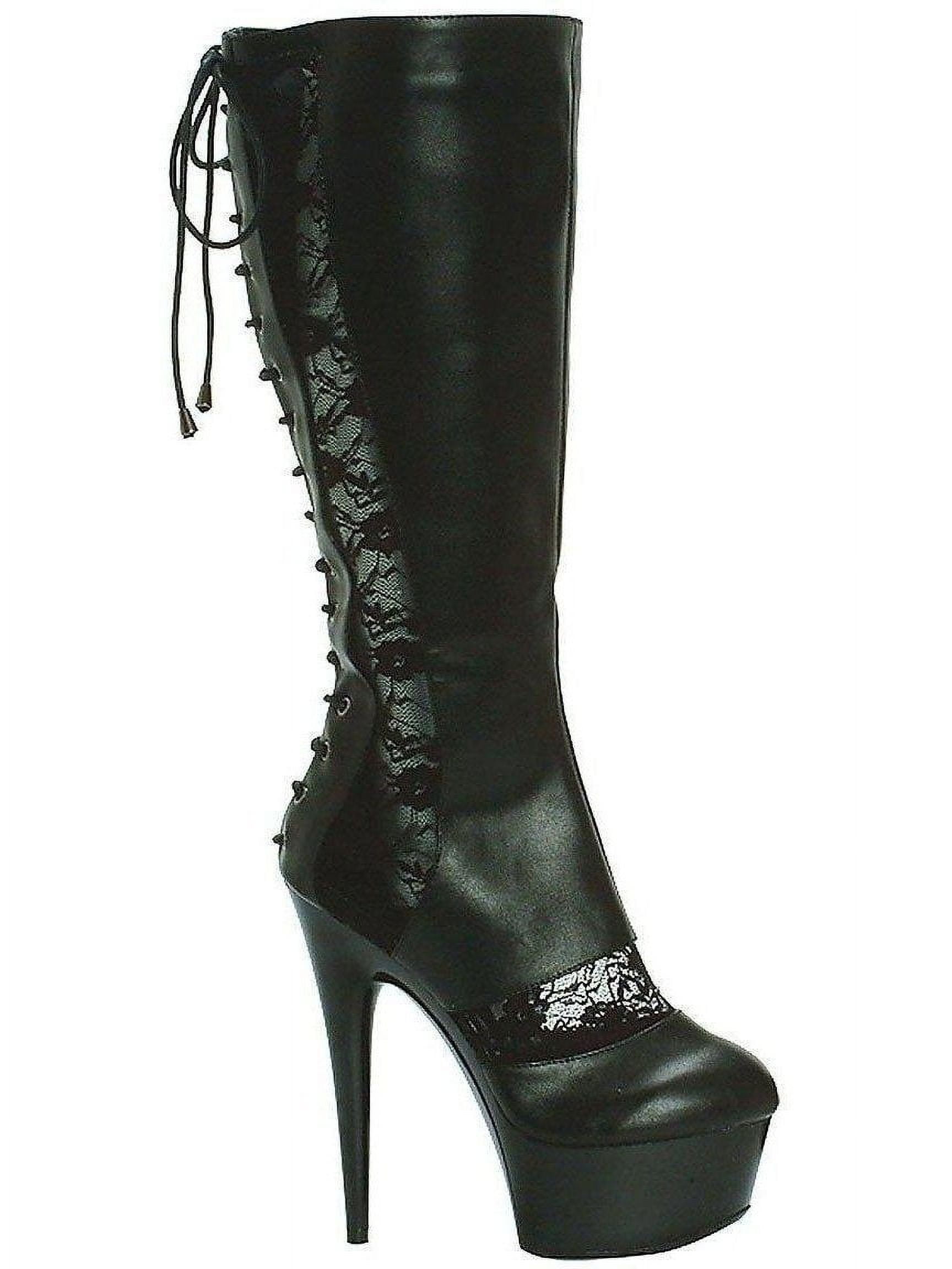 Ellie Shoes E-609-Haley 6 Stiletto Boot with Lace Detail 10 / Black ...