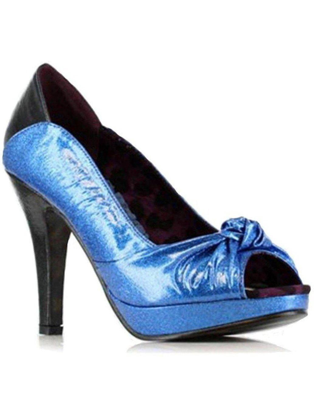 Ellie Shoes E-BP412-Serena 4 Heel Platform Hot-Rod Glitter PU Peep Toe ...
