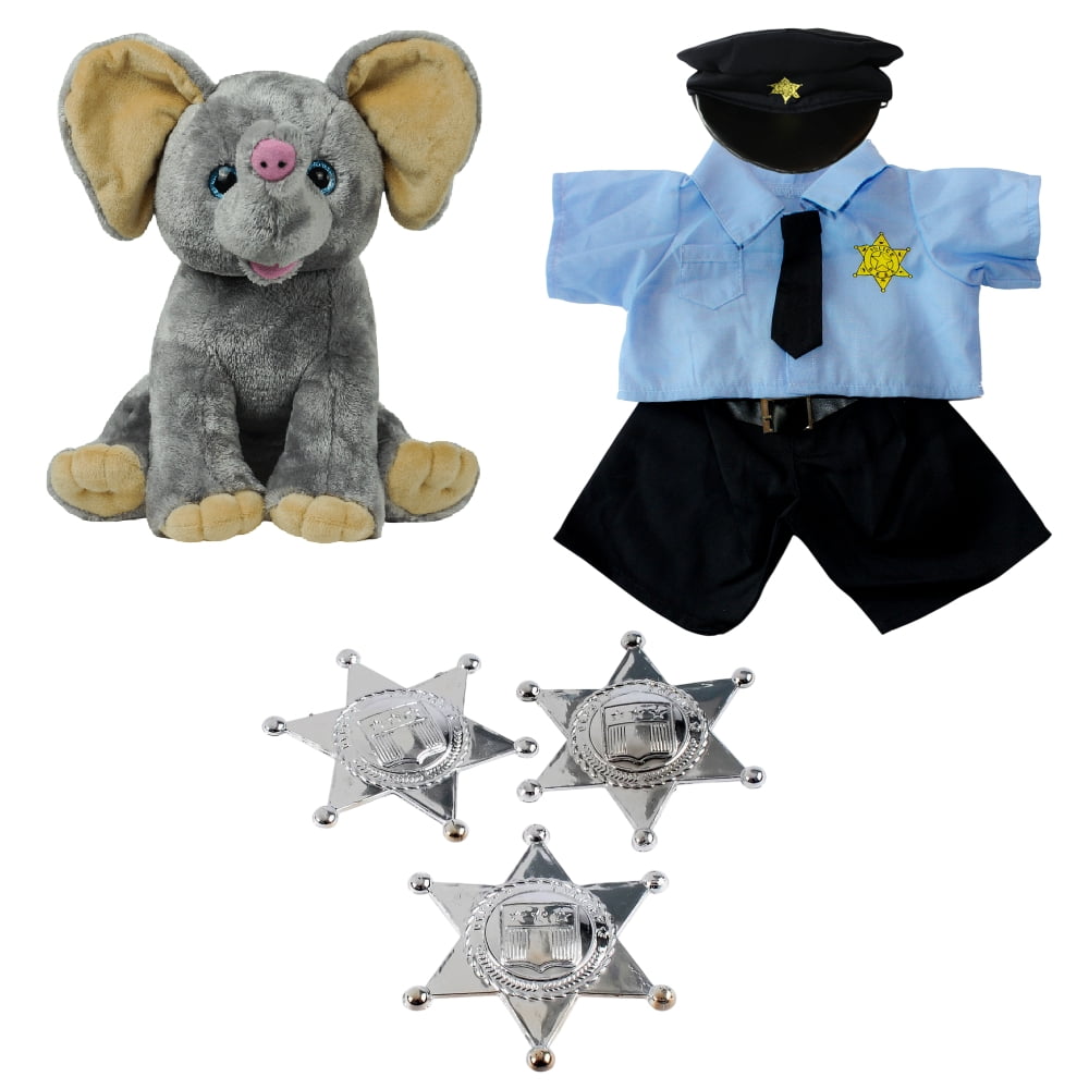 Ellie the Elephant 16-Inch Stuffed Animal with Policeman Outfit and ...