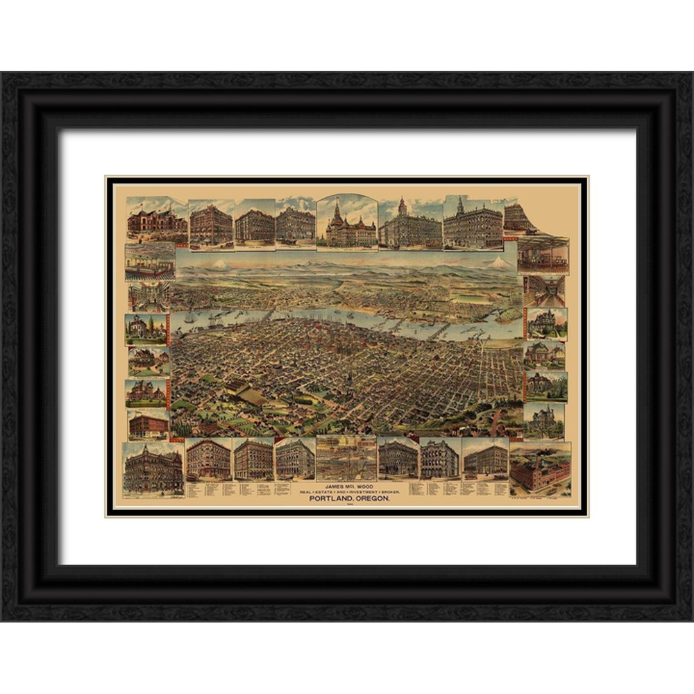 Elliot 14x11 Black Ornate Wood Framed with Double Matting Museum Art ...