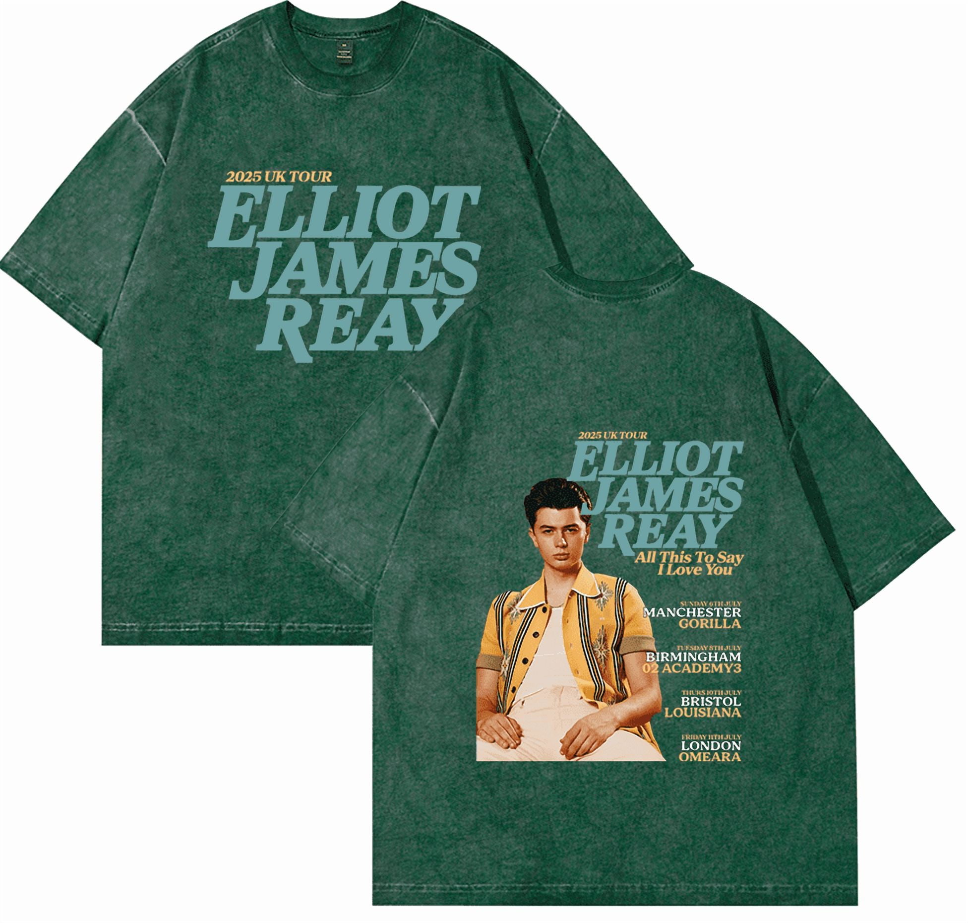 Elliot James Reay Tour Merch Dirtyfit T-shirt Short-Sleeved Washed ...