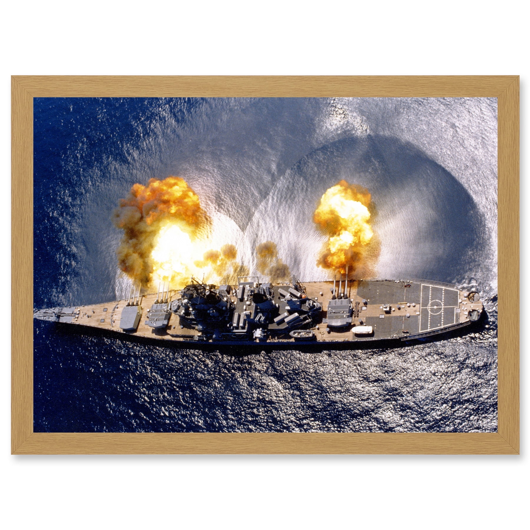 Elliot US Navy USS Iowa Battleship Fires Broadside BB-61 Photo Artwork ...