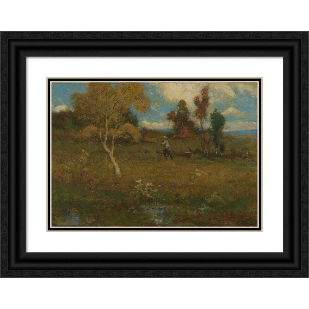 Elliott Daingerfield 18x14 Black Ornate Wood Framed Double Matted ...