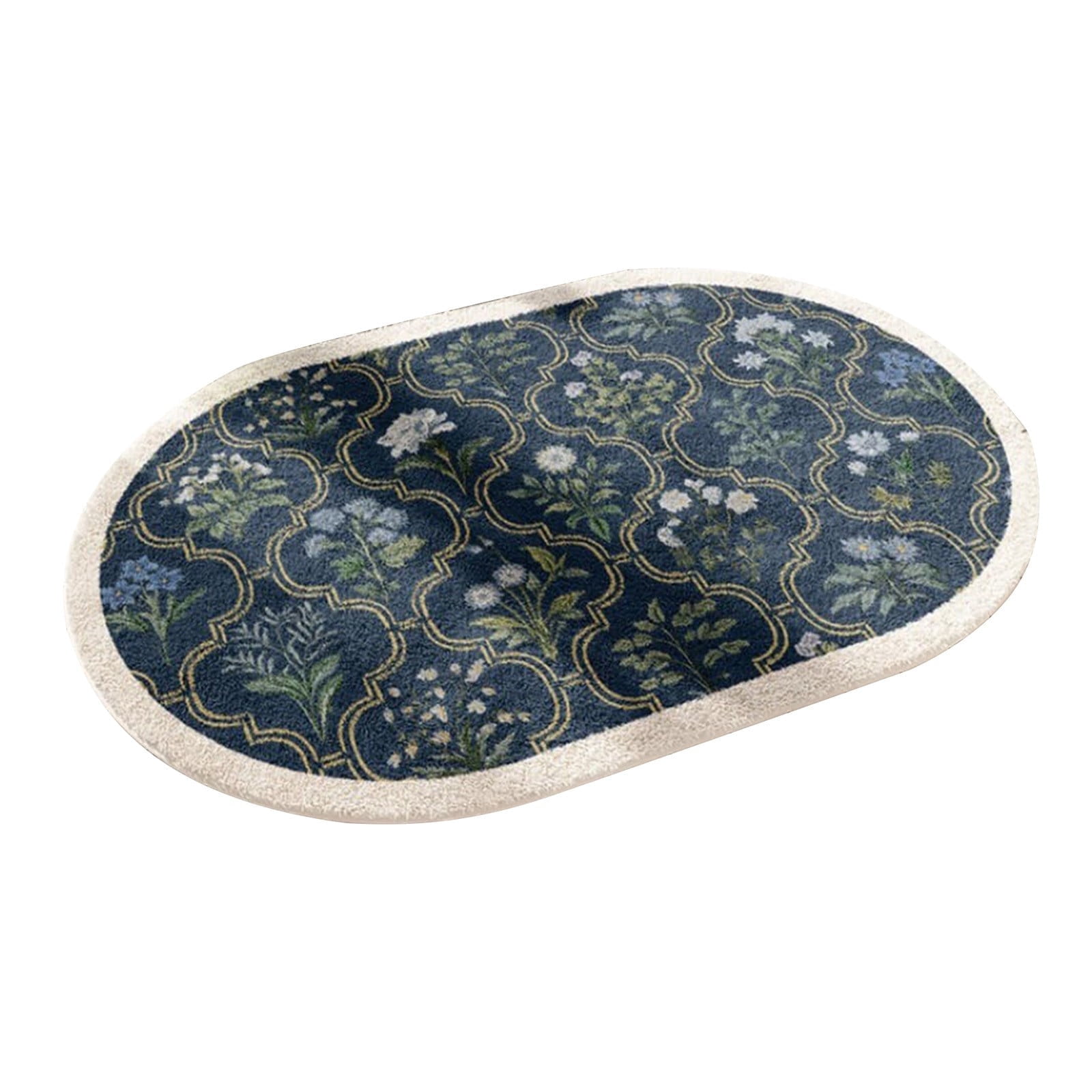 Ellipse Bathroom Rugs Spring Floral Print Doormats Coir Entrance ...