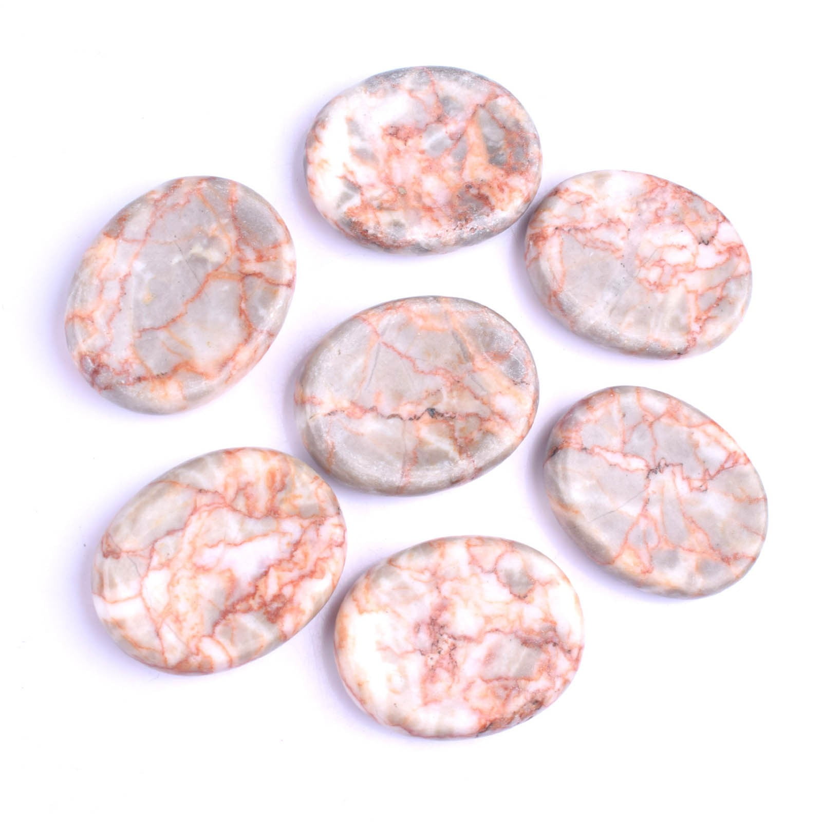 Ellipsoidal Uncompressed Rose Quartz Thumb Stone 35x45x10mm Worry Stone ...
