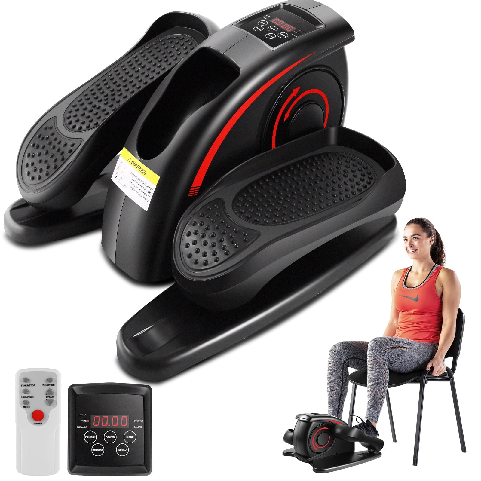 KRISRATE Under Desk Elliptical, Compact Electric Exercise Machine with ...