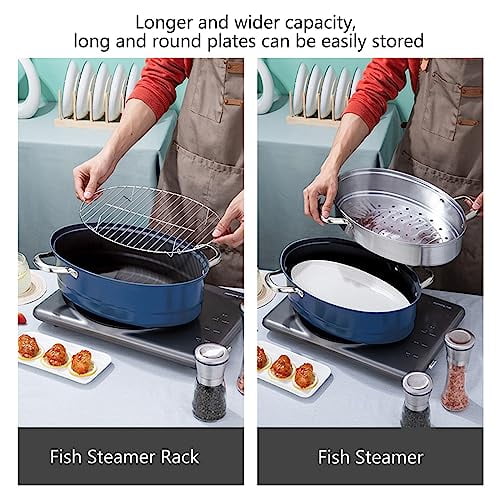 Elliptical Steamed Fish Pot 304 Stainless Steel Oval Steamer Pot Set ...