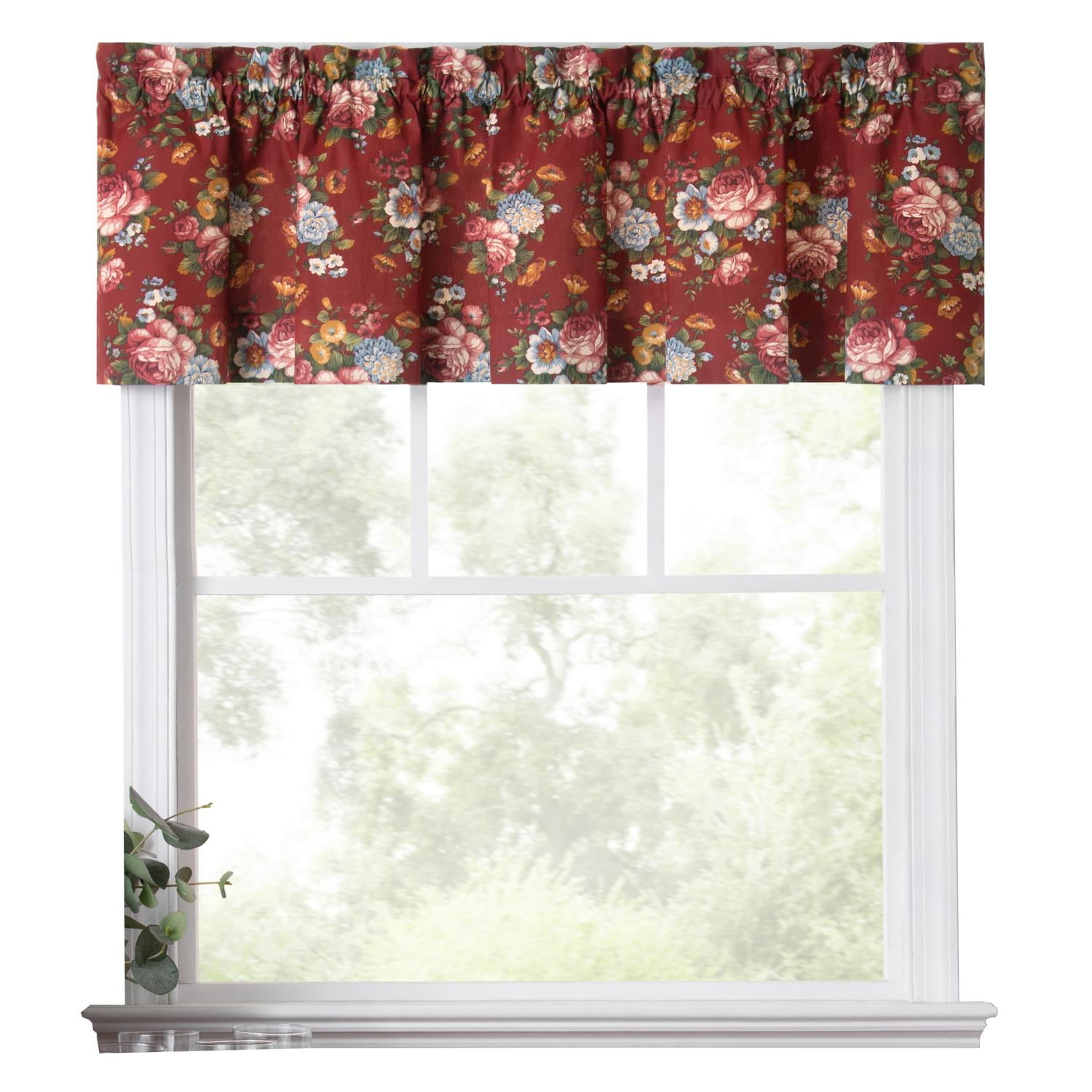 Ellis Bella Rose Stylish Medium Scale Printed Floral Pattern 1.5" Rod ...