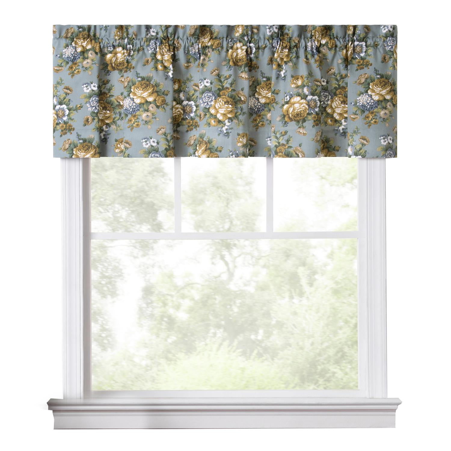 Ellis Bella Rose Stylish Medium Scale Printed Floral Pattern 1.5" Rod ...