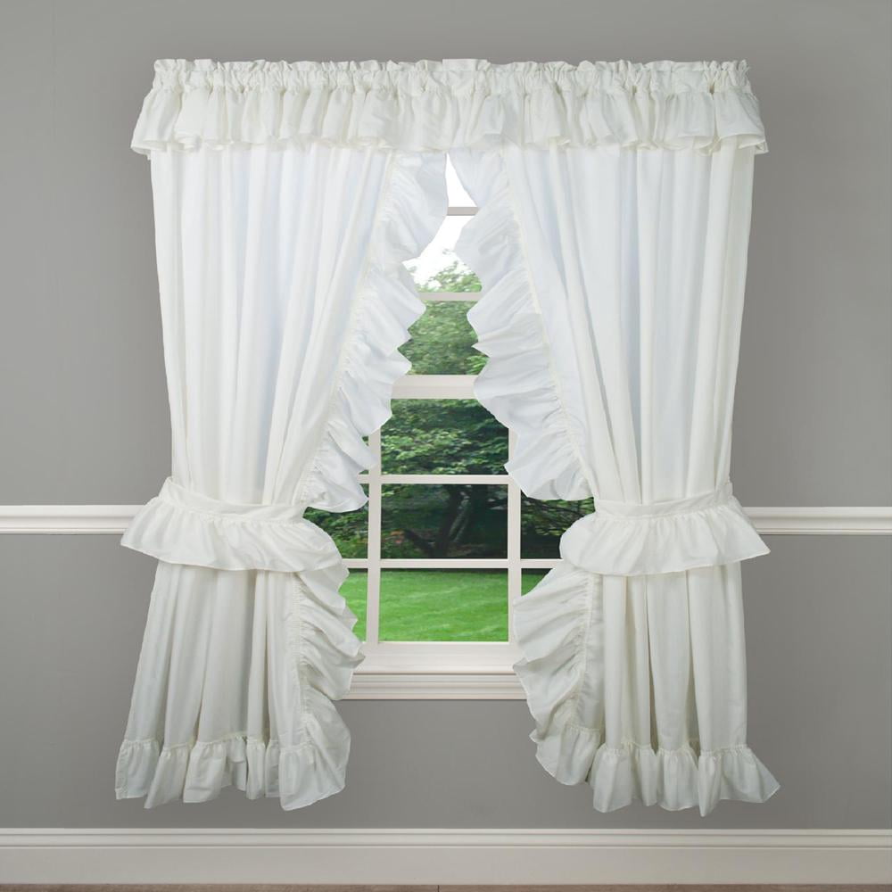 Ellis Curtain 2-Piece Ruffled Priscilla Window Curtain Panel Pair with ...