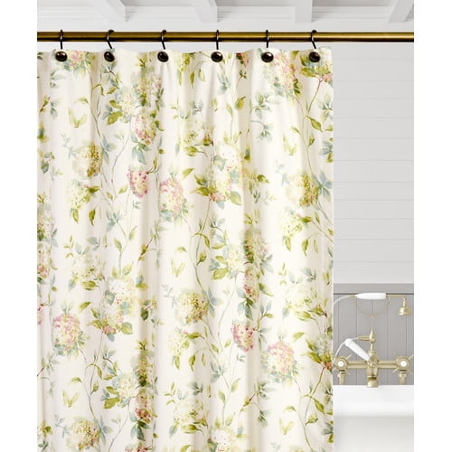 Ellis Curtain Abigail Classic Floral Design Button Holes Shower Curtain ...