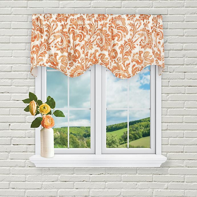 Ellis Curtain Boxtree Scallop 3" Rod Pocket Valance for Windows 50" x ...