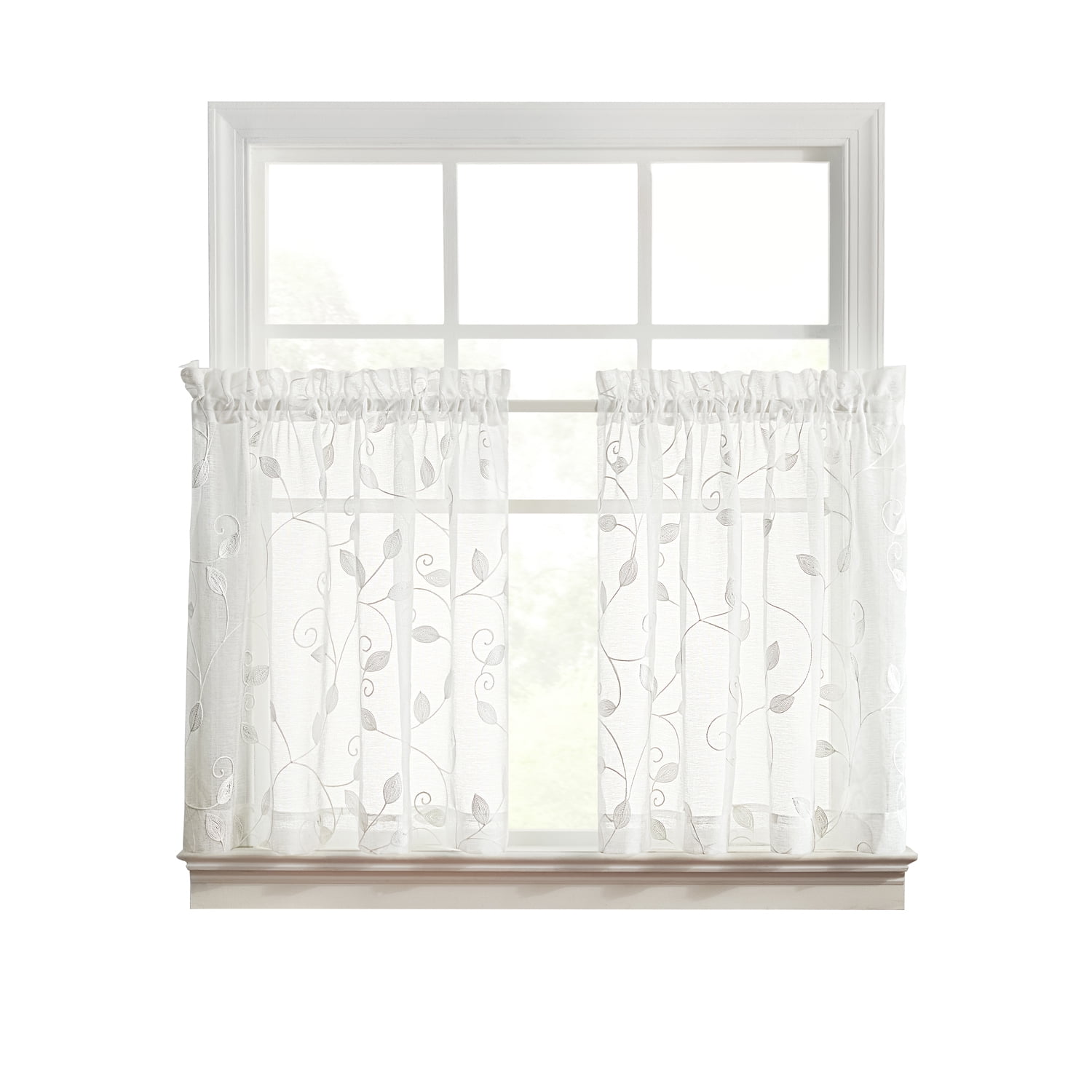 Ellis Curtain Chatham 100% Polyester Embroidered Sheer Rod Pocket Tiers ...