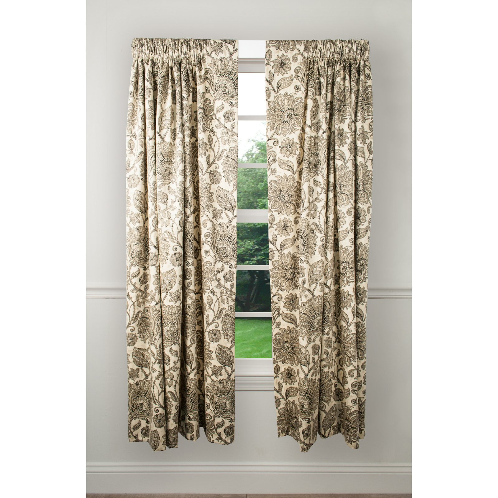 Ellis Curtain Swirling Print Florence Lined Window Tailored Panel ...