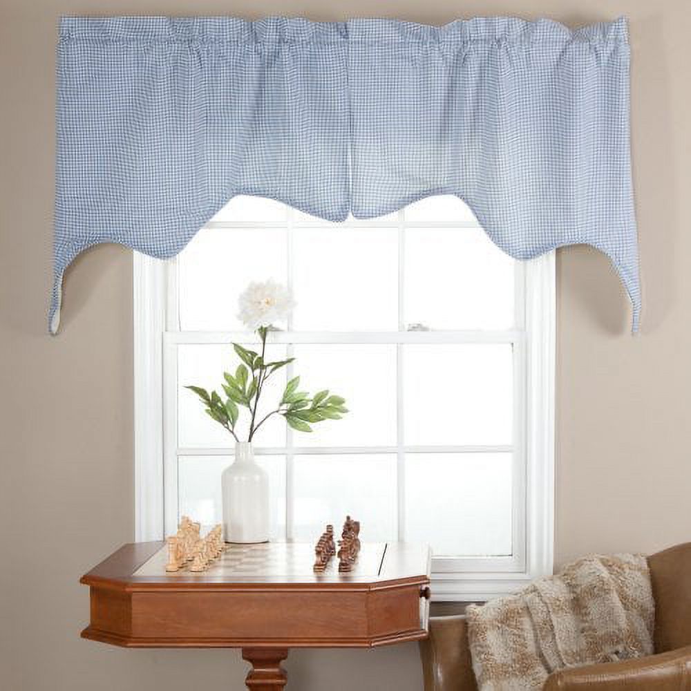 Ellis Curtain Logan Check 2-Piece High Quality Classic Natural Print Swag Lined Empress Window ...