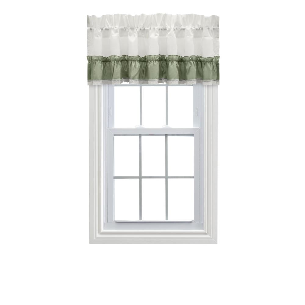 Ellis Curtain Madelyn Ruffled Victorian 1.5" Rod Pocket Valances for ...