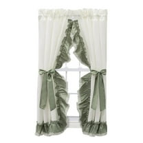 Sarah ruffled white priscilla curtain pair 250x63 - Walmart.com