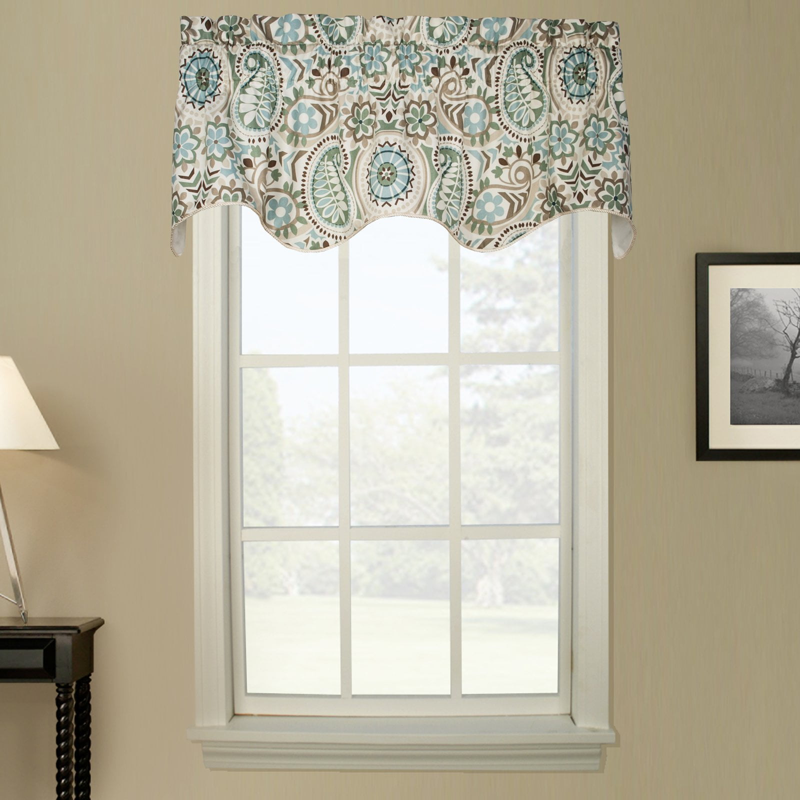Ellis Curtain Paisley Prism Duchess 3" Rod Pocket Filler Valances for ...