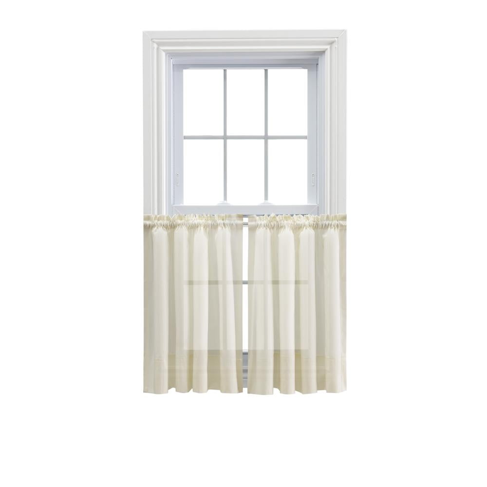 Ellis Curtain Shadow Stripe 1.5" Rod Pocket Tailored Tier Pair for ...