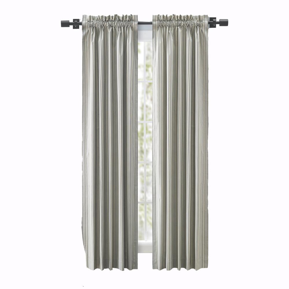 Ellis Curtain Springfield Stripe Tailored 3" Rod Pocket Curtain Panel ...