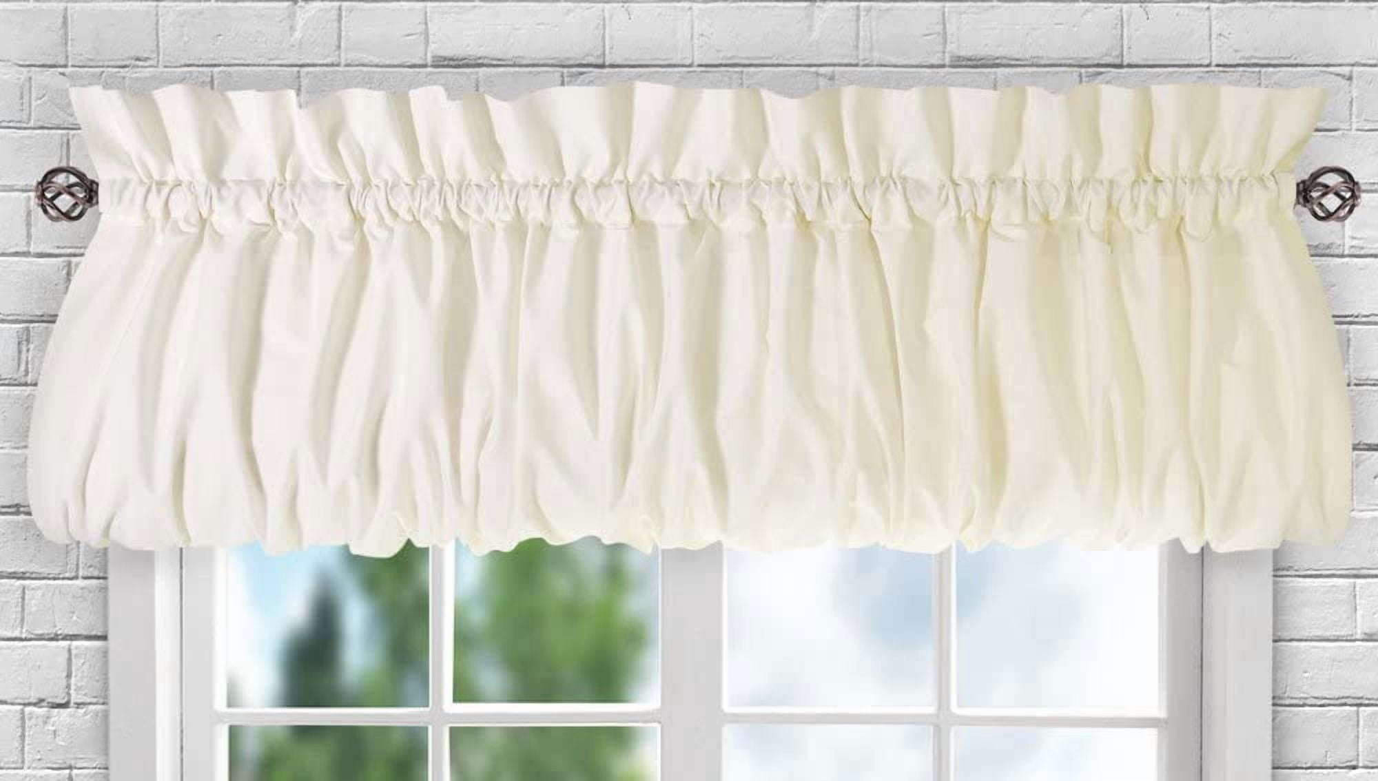 Ellis Curtain Stacey Sheer Balloon Valance, 60" x 15", Ice Cream ...