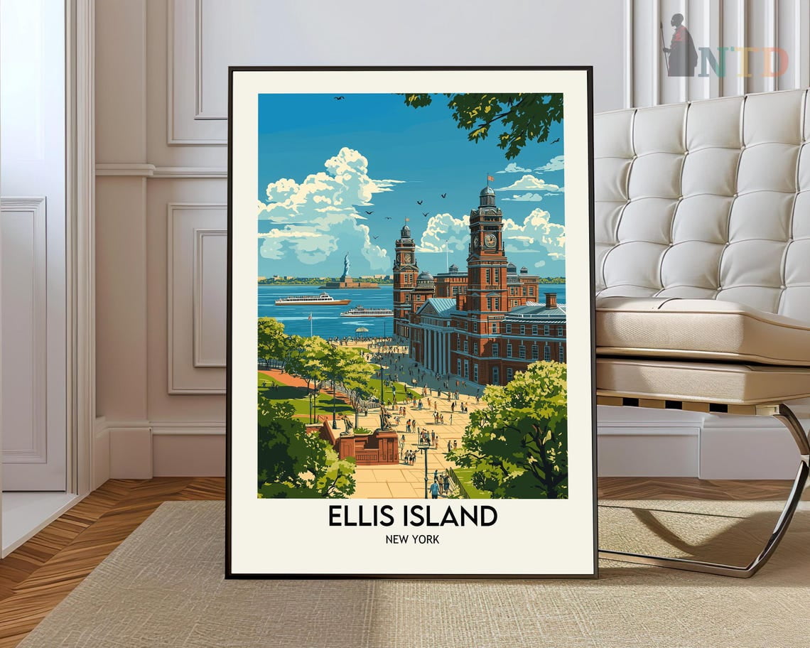Ellis Island Print, Ellis Islandellis Island Poster, Ellis Island Photo ...