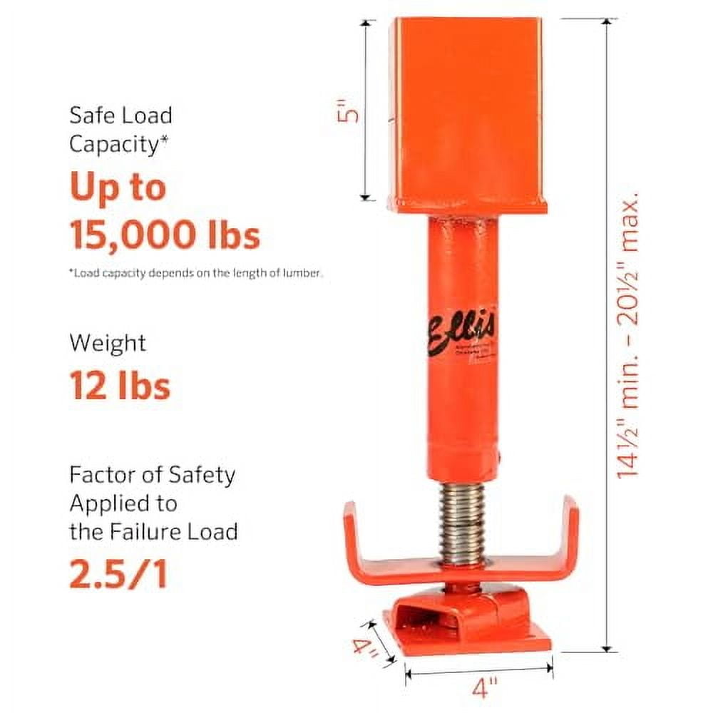 Ellis Manufacturing 4x4 Screw Jack, Adjustable, Safe Load Capacity up ...
