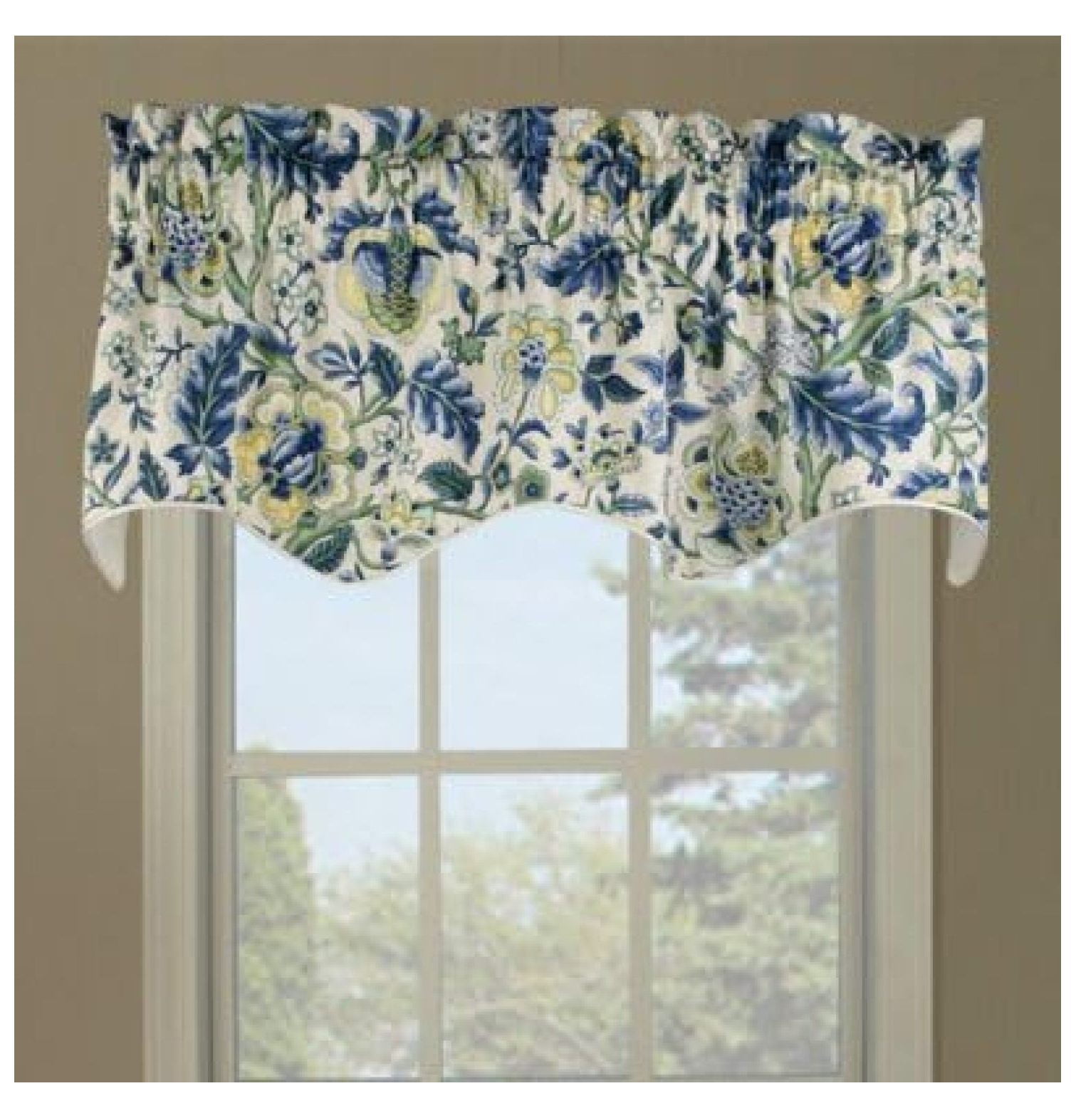 Ellis Regency Blue Duchess Lined Filler Valance - 50 x 15 in. - Walmart.com