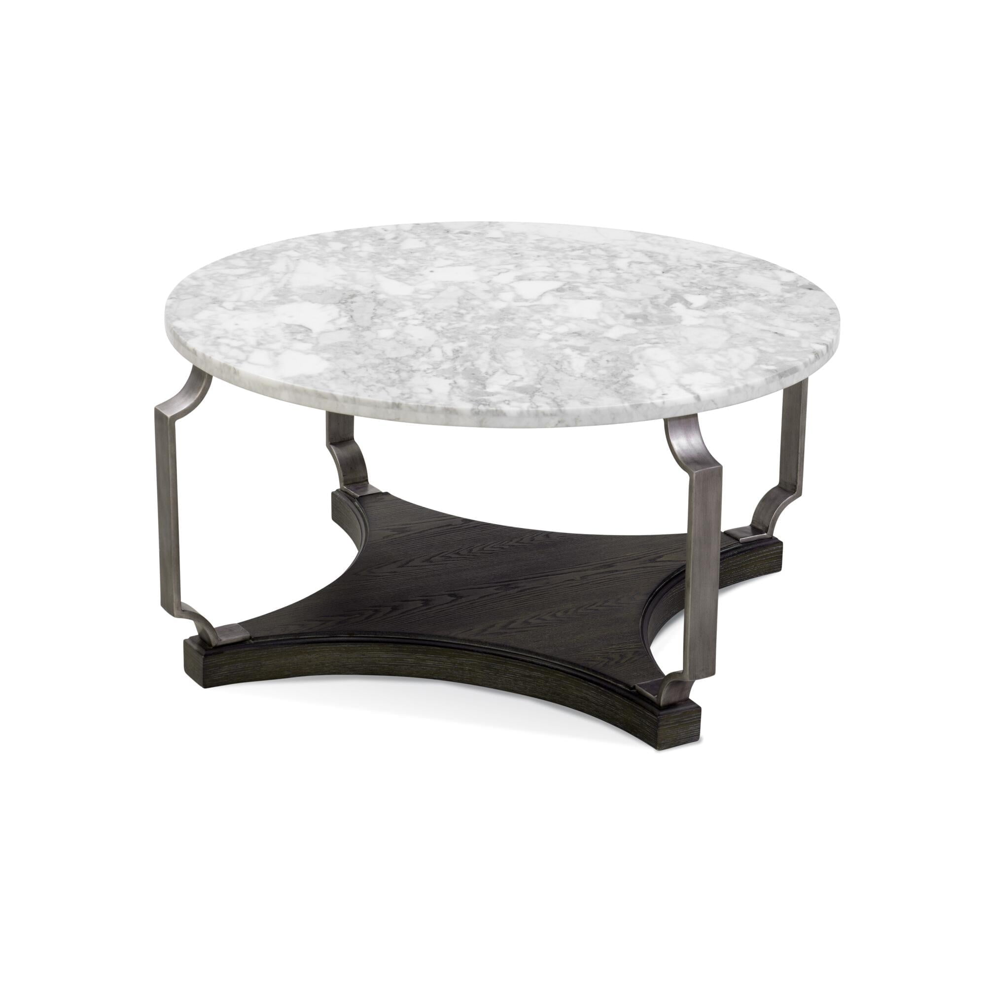 Ellison White Cocktail Table in Marble and Wood - Walmart.com