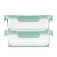 Ello Color Lock 3.4 Cup 2 Pack Glass Meal Prep Containers with Locking ...